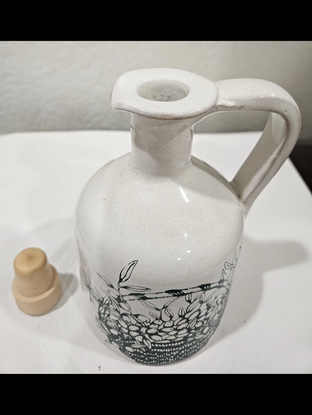 Kitchen | Handmade Ceramic Oil Dispenser Rustic Olive Branch Fratantoni ...